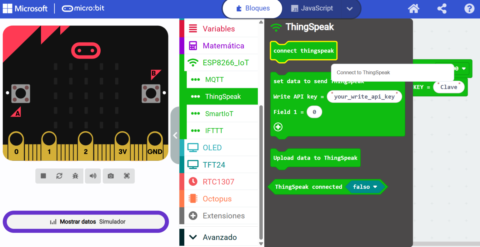 REGISTRO DE DATOS EN THINGSPEAK – Microbit